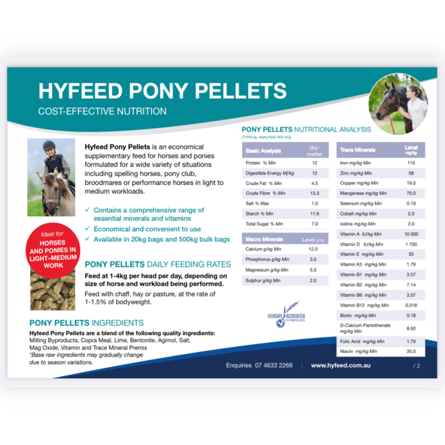 PONY PELLETS HYFEED 20KG – Rochedale Produce