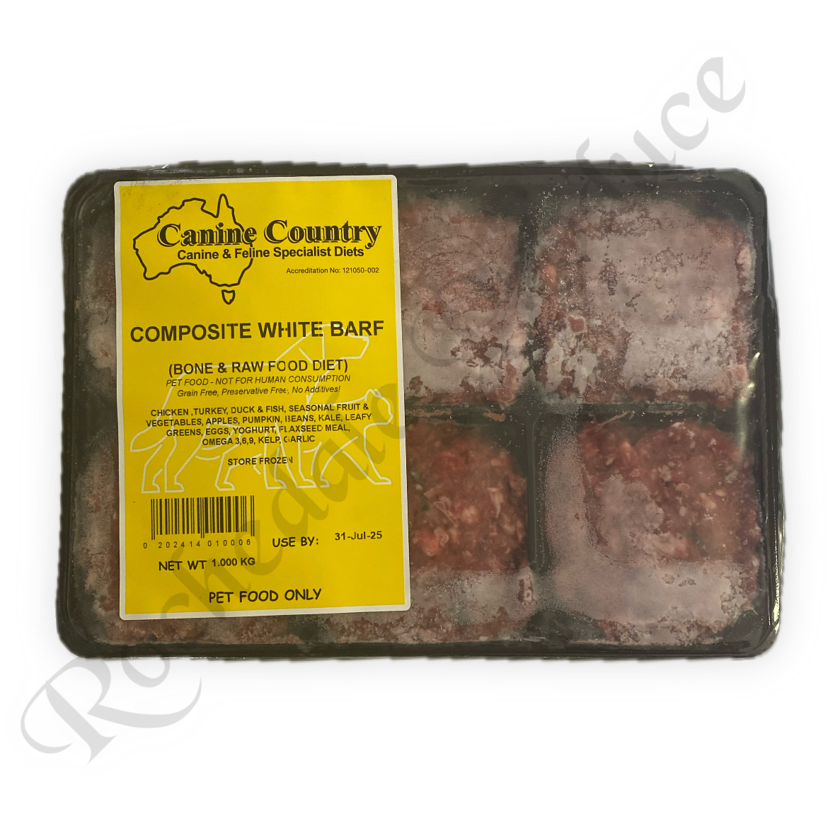 COMPOSITE WHITE BARF PORTION PACK TRAY 1KG – Rochedale Produce
